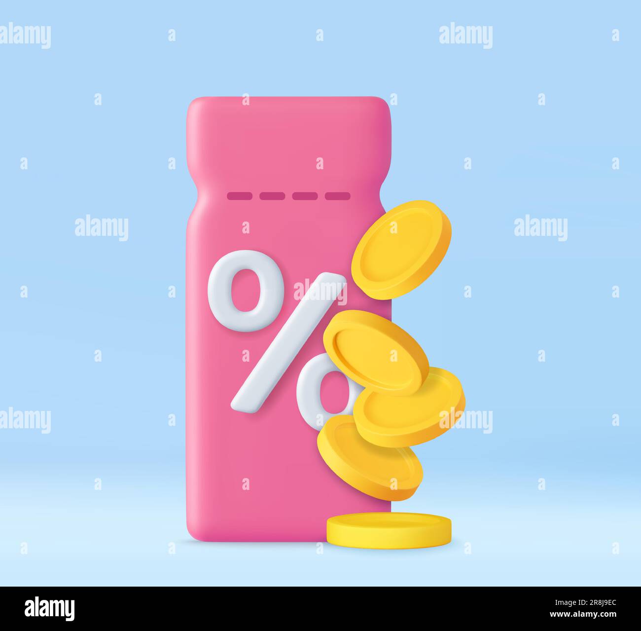 3d Coupon with Percent Symbol and Coins Stock Vector Image & Art - Alamy