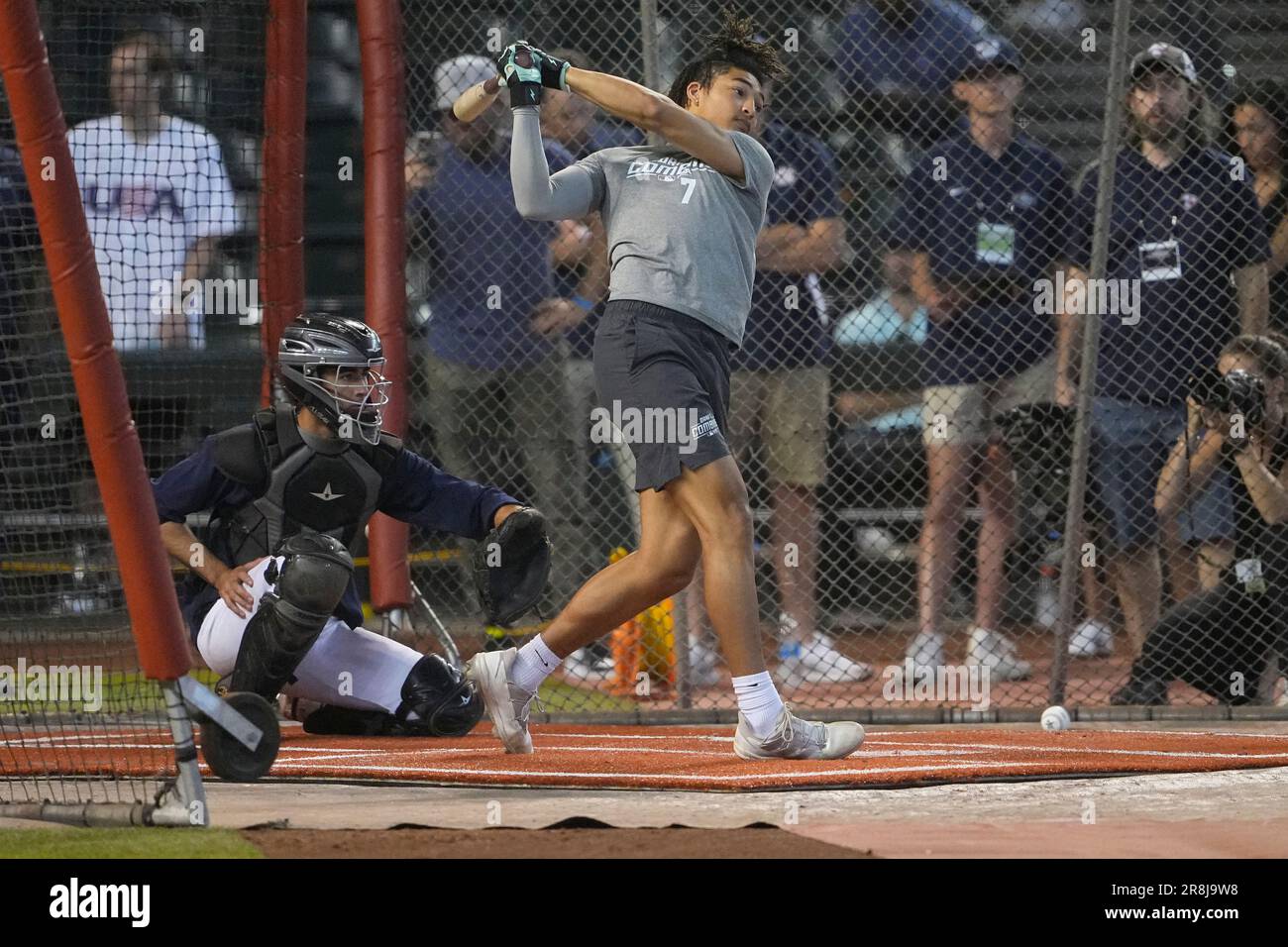 Draft Prospect Tai Peete Participates In The Mlb Baseball Draft Combine