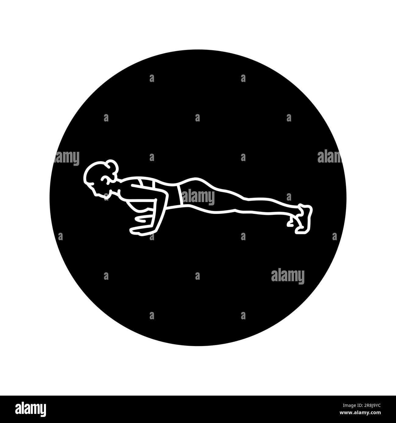 Girl is doing push ups black line icon. Pictogram for web page, mobile ...