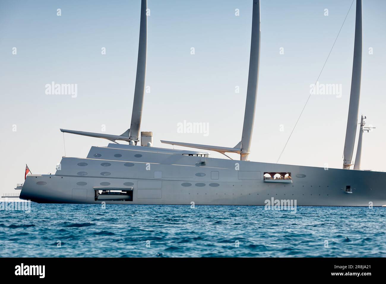 Side view of a modern luxury superyacht Stock Photo - Alamy