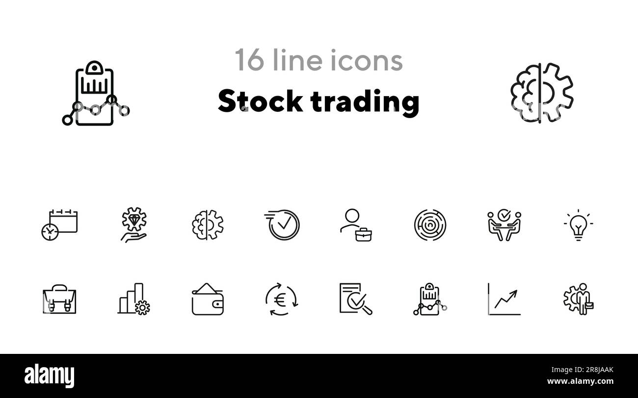 Stock trading line icon set Stock Vector Image & Art - Alamy