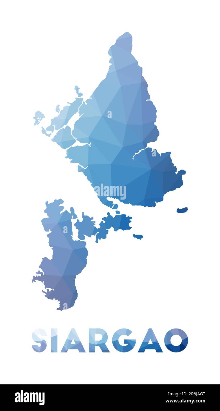 Low poly map of Siargao. Geometric illustration of the island. Siargao ...