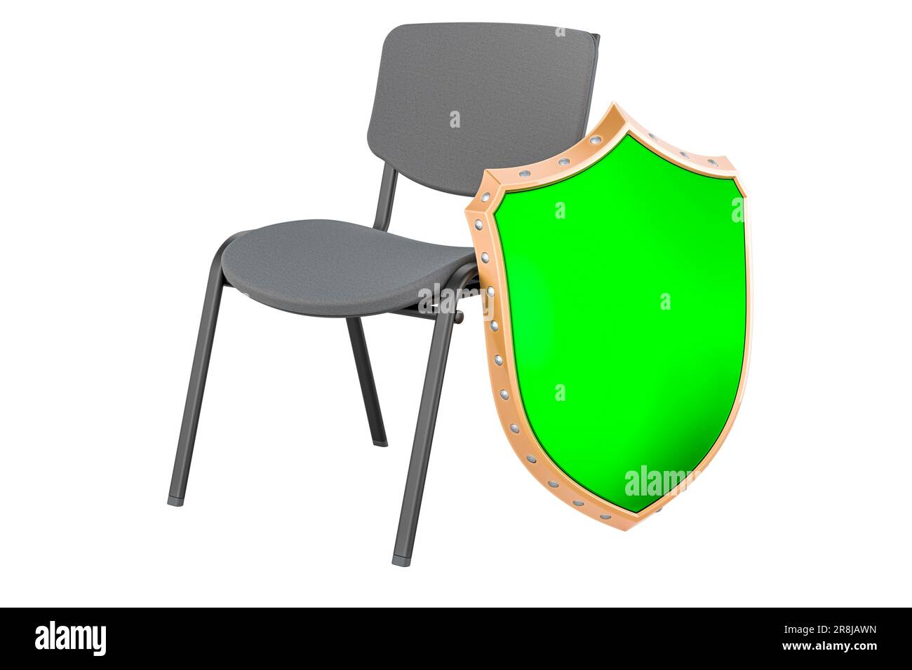 Office Chair with shield. 3D rendering isolated on white background ...