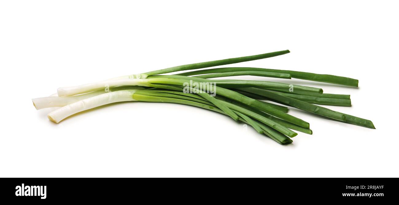 Fresh green onion isolated on white background Stock Photo - Alamy