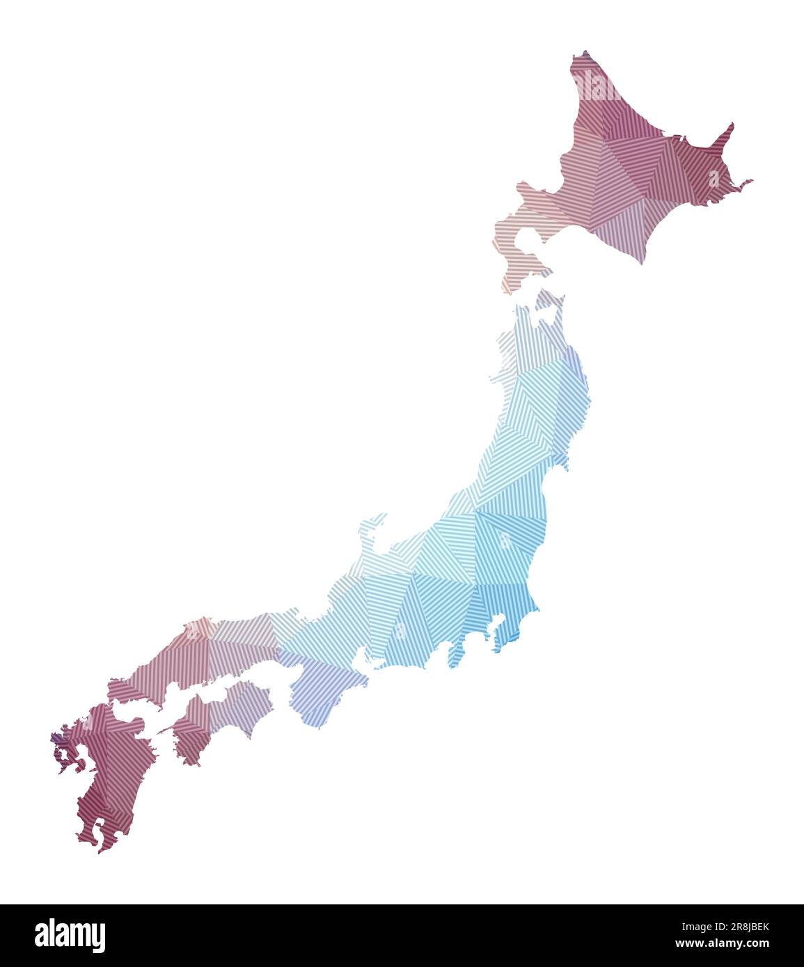 Map of Japan. Low poly illustration of the country. Geometric design ...