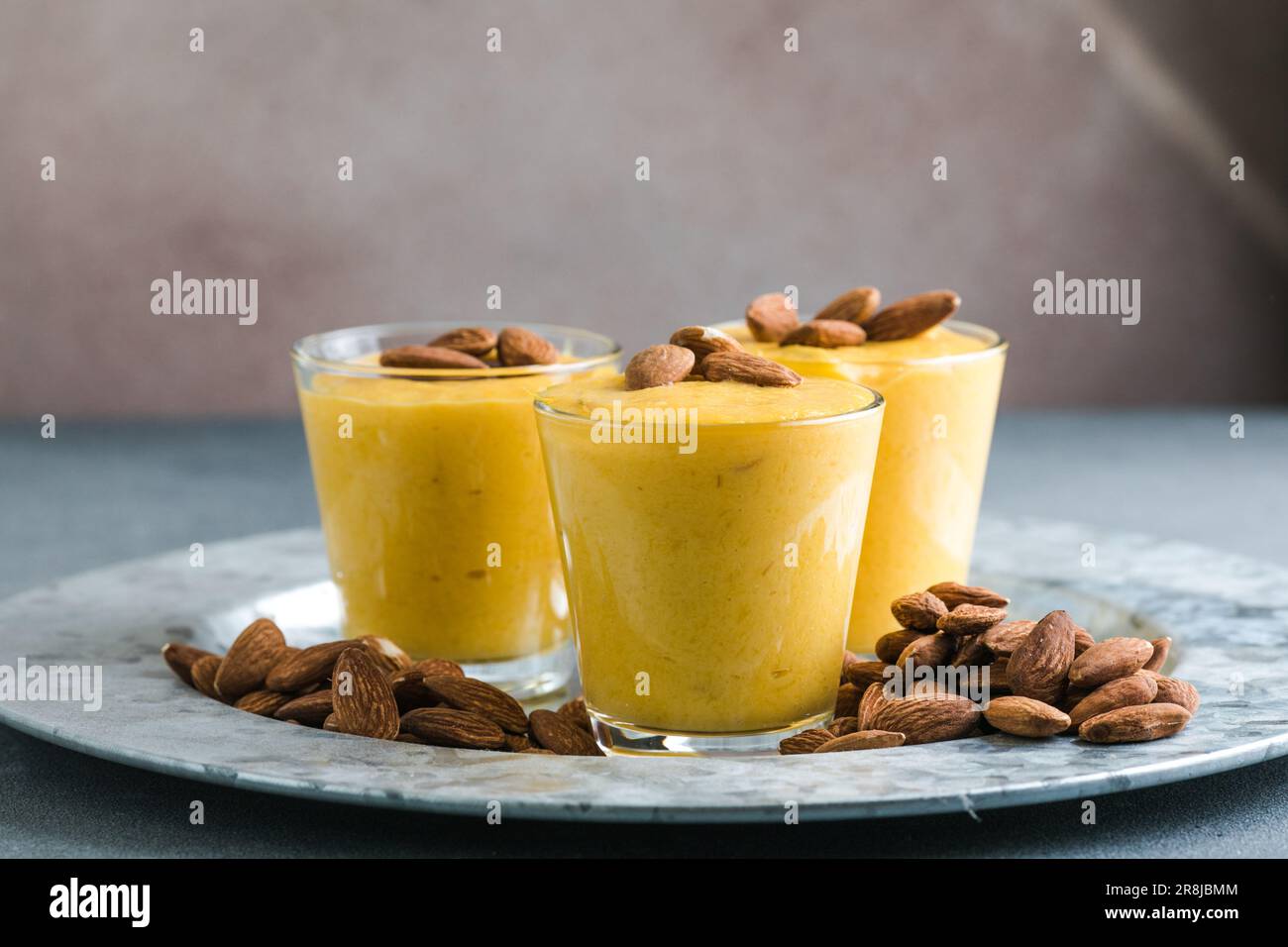 Authentic Indian cold drink made up of curd, milk malai called Lassi in ...