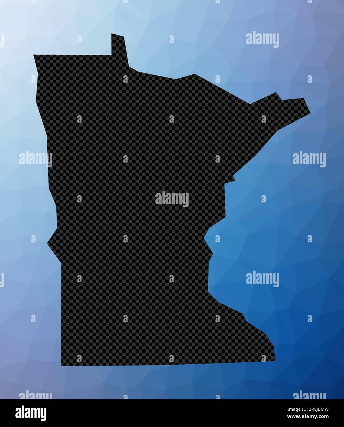 Minnesota geometric map. Stencil shape of Minnesota in low poly style ...