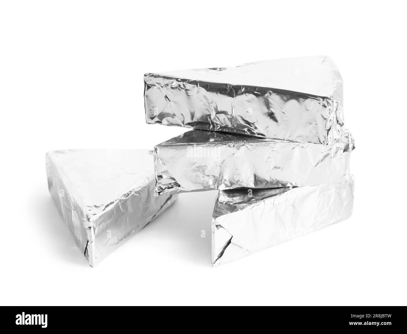 Foil wrapped cheese Black and White Stock Photos & Images - Alamy