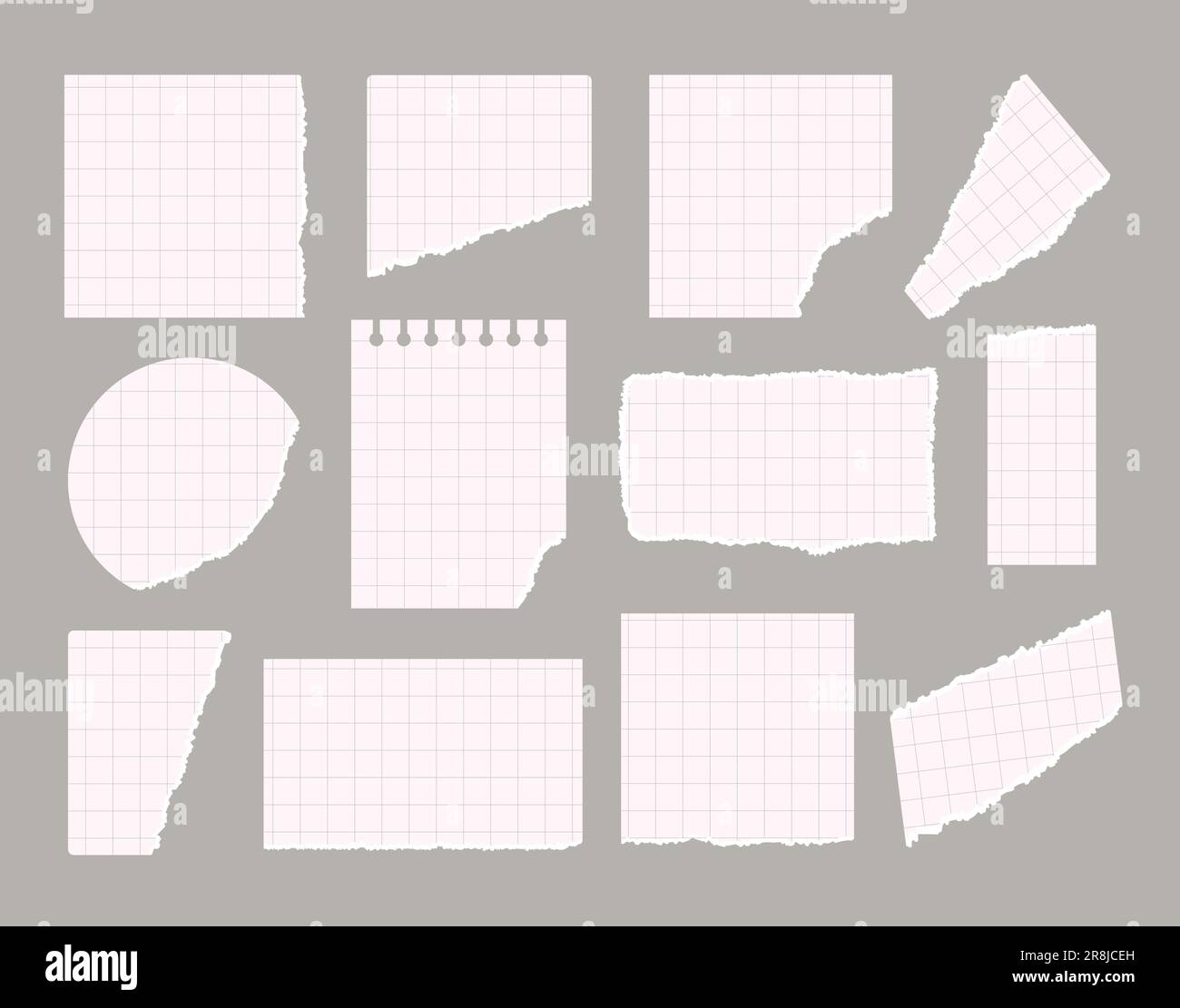 Torn white lined, scetchbook, math note paper pieces vector ... Torn white lined, scetchbook, math note paper pieces vector ...
