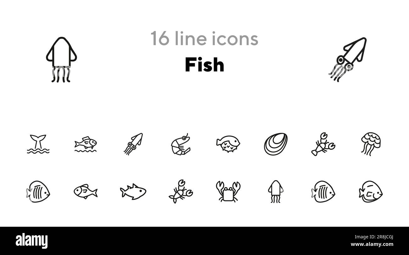 Fish skeleton icon flat Cut Out Stock Images & Pictures - Alamy