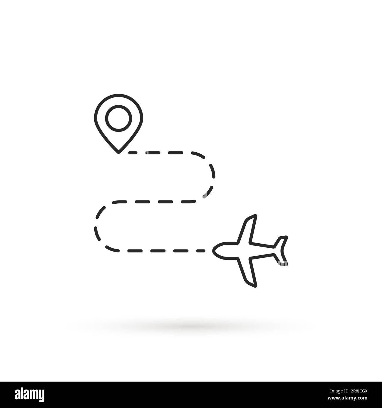 simple thin line route like travel destination Stock Vector Image & Art ...