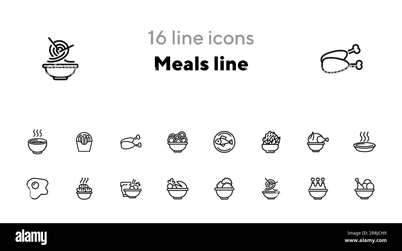 Meals line icons Stock Vector Image & Art - Alamy