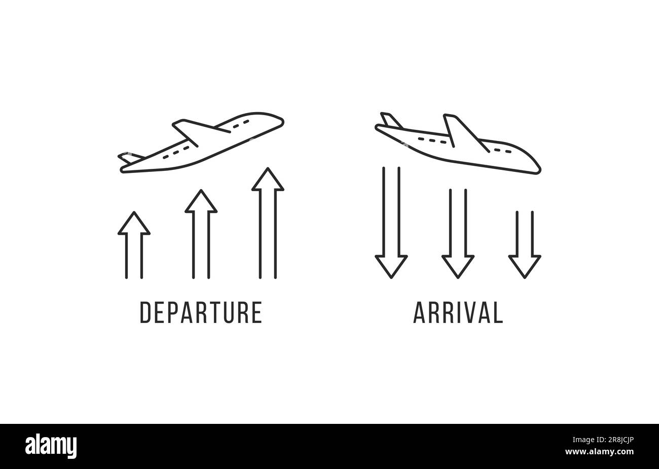 Airplane takeoff thin line hi-res stock photography and images - Alamy