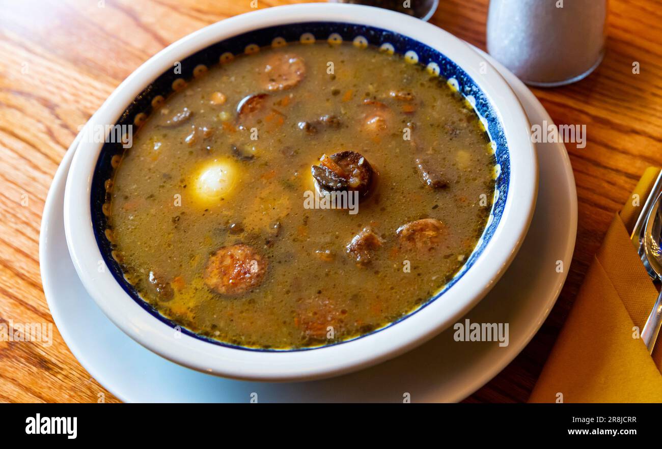 Traditional Polish soup Zurek staropolski Stock Photo - Alamy
