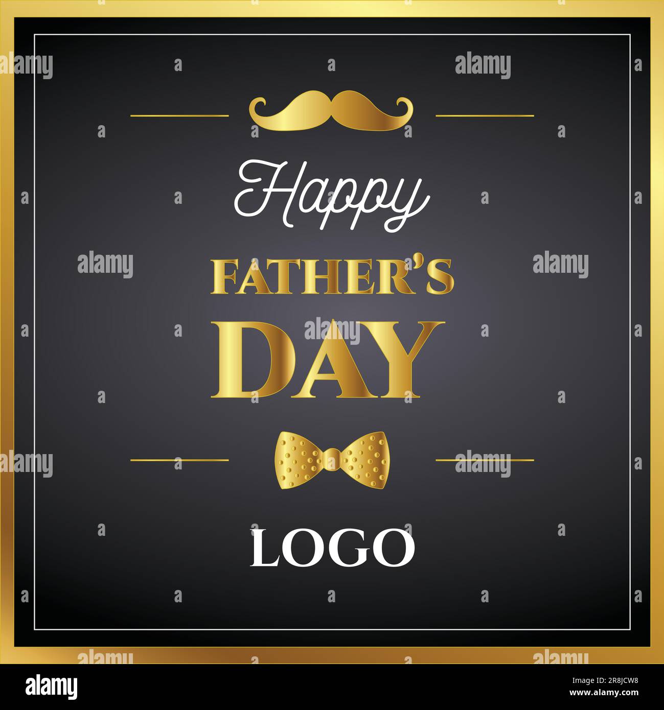 Happy Father's Day Greeting Card Typography Golden Vector Design Stock ...