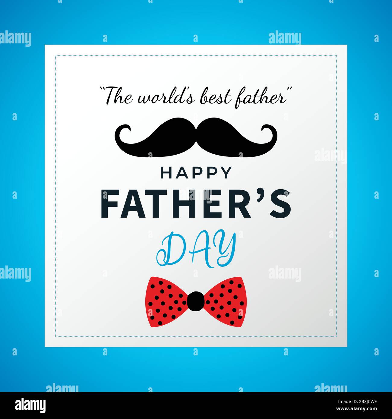 Happy Father's Day Vector Greetings Card. The worlds best father Stock ...