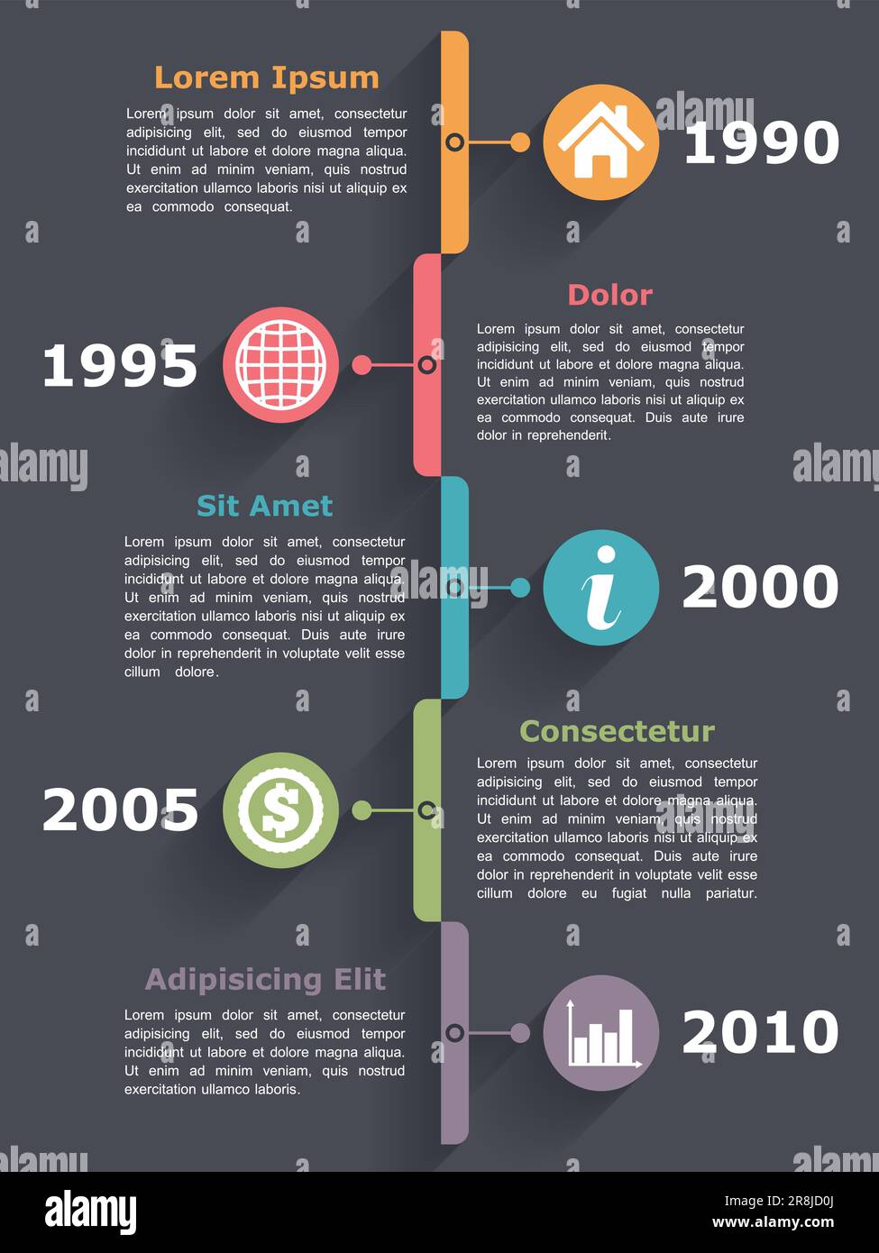 Vertical timeline infographics design template, vector eps10 ...