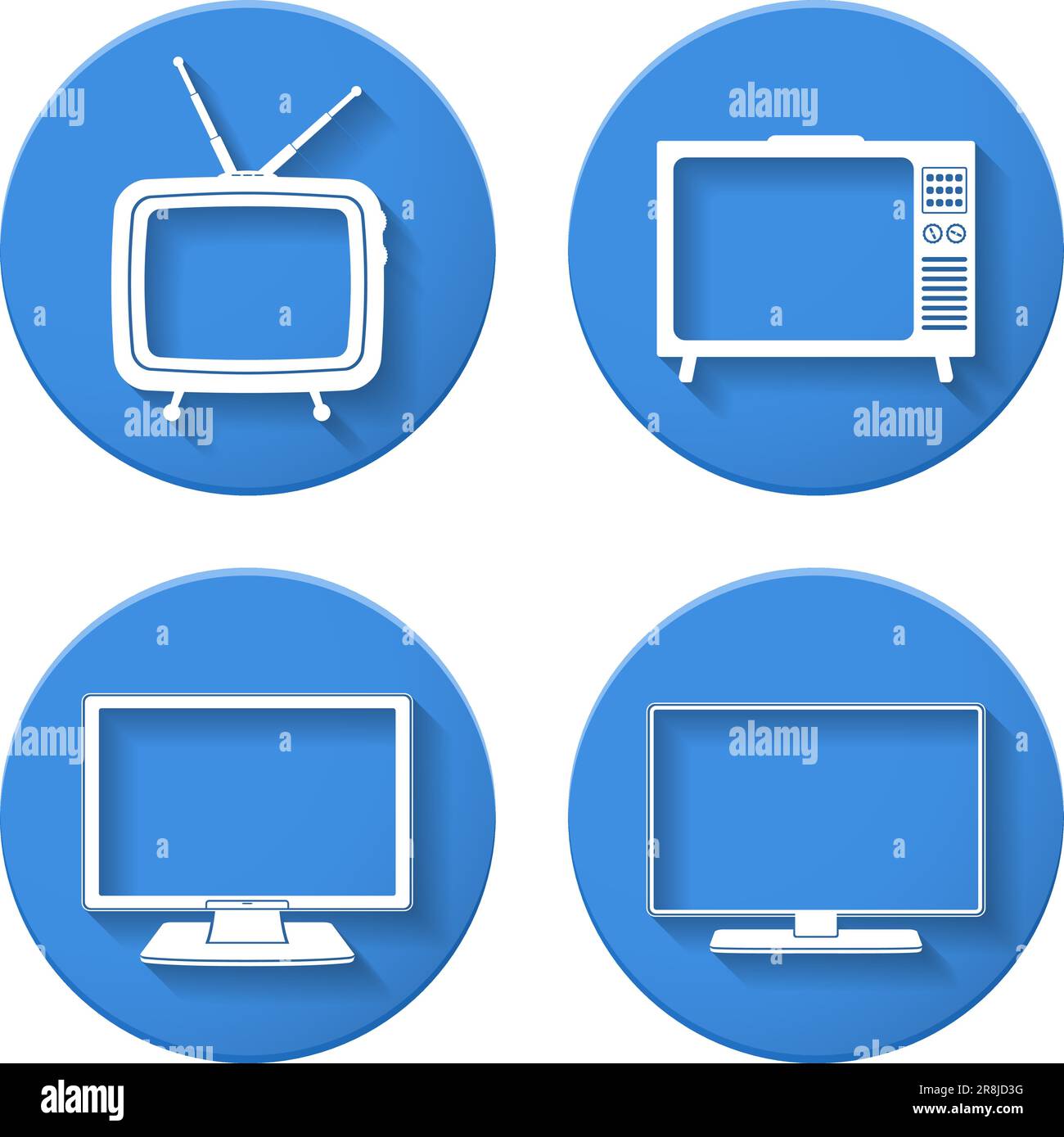 Retro and modern tv icons set, vector eps10 illustration Stock Vector ...