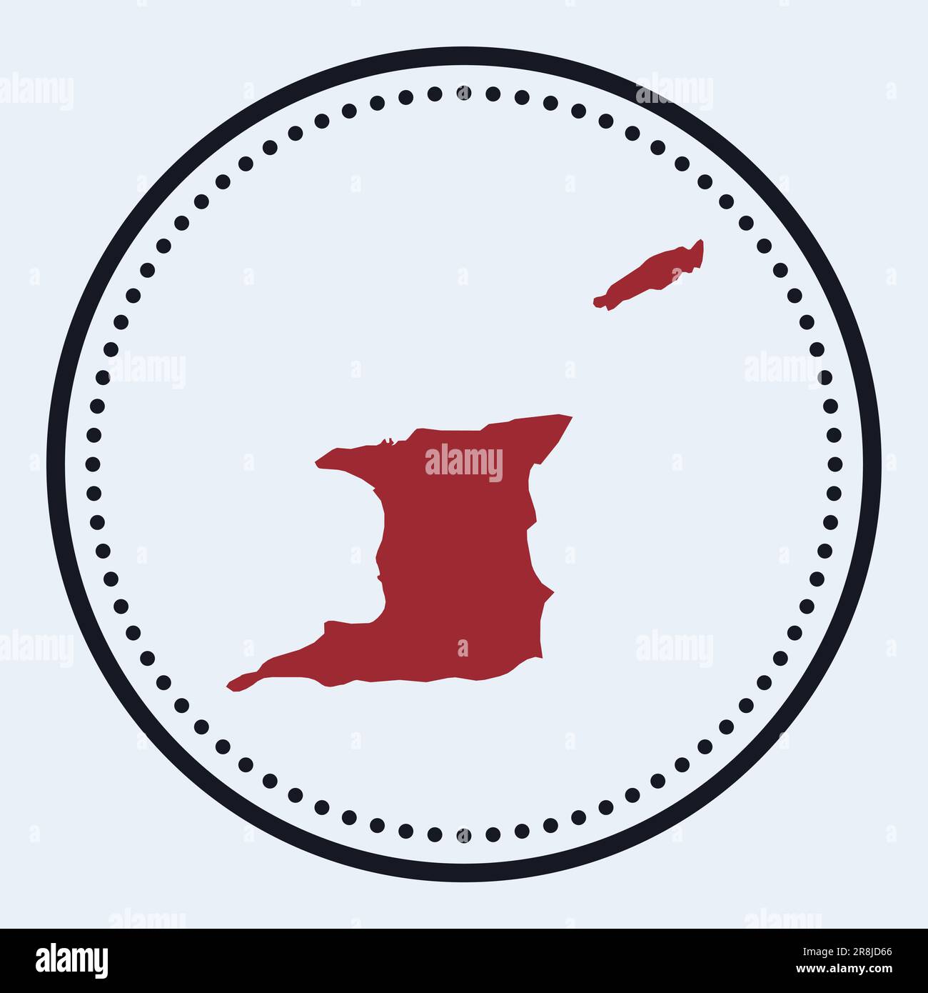 Trinidad and Tobago round stamp. Round logo with country map and title ...