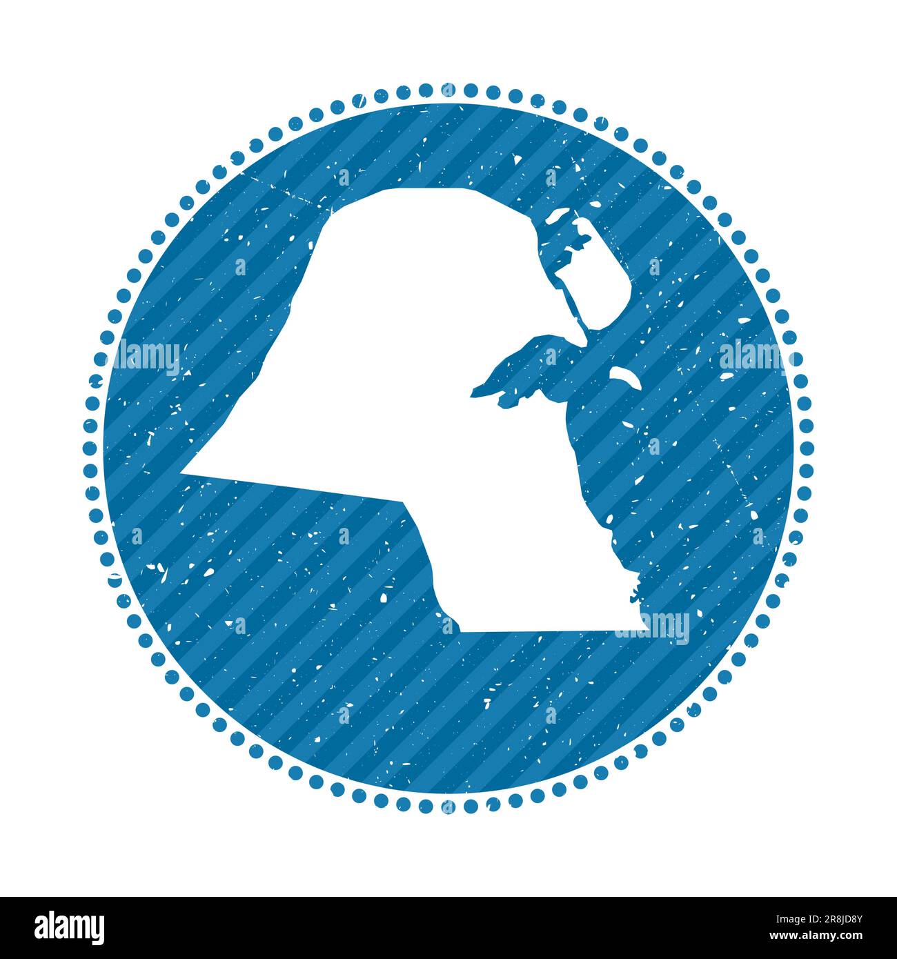 Kuwait striped retro travel sticker. Badge with map of country, vector ...