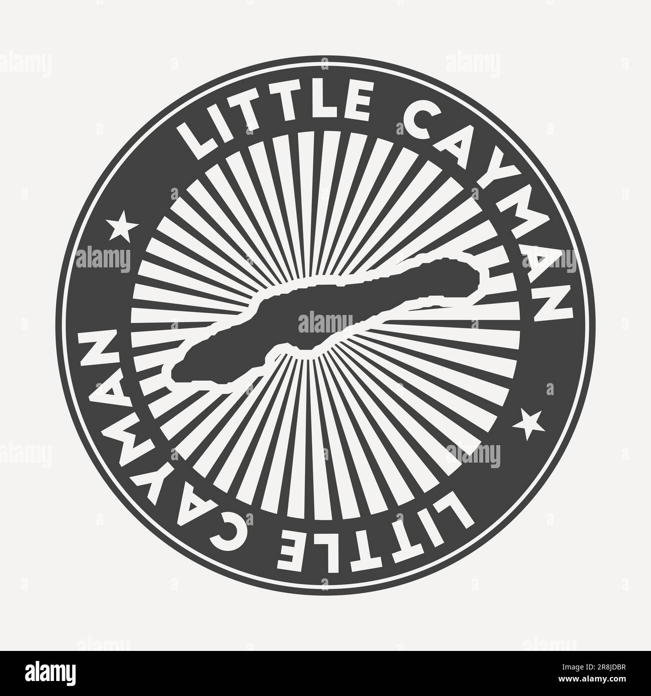 Little Cayman round logo. Vintage travel badge with the circular name ...