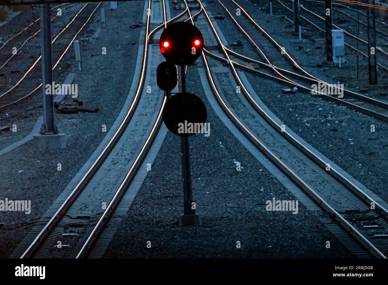 Train stop red signal hi-res stock photography and images - Alamy