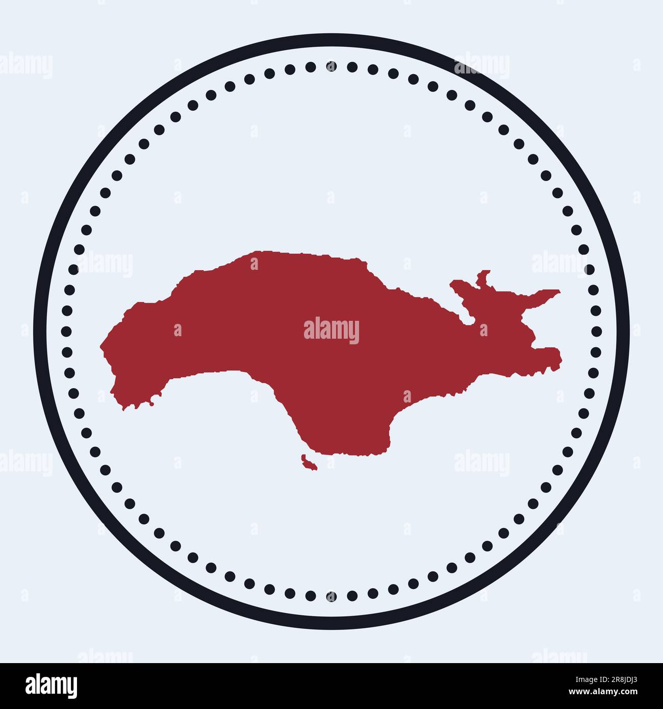 Samos round stamp. Round logo with island map and title. Stylish ...