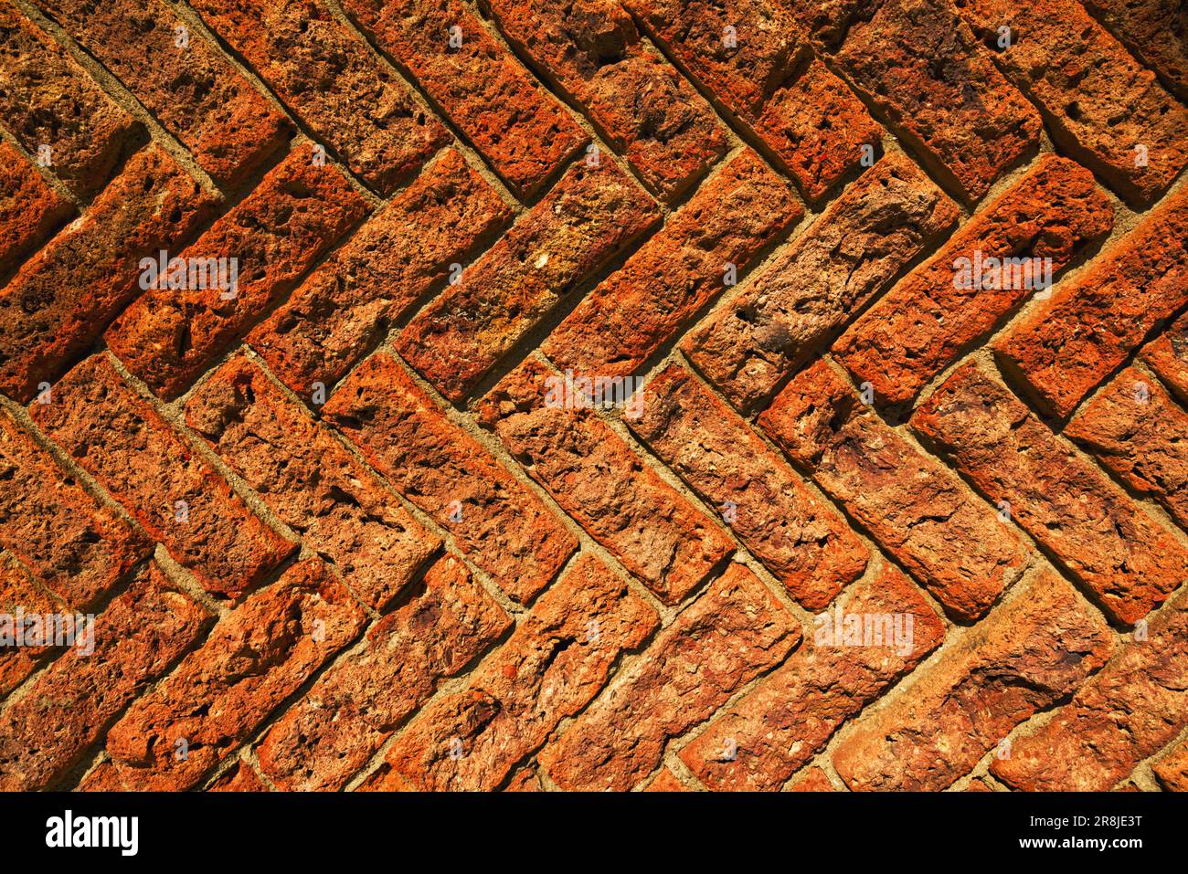 Old terracotta red brick wall hi-res stock photography and images - Alamy