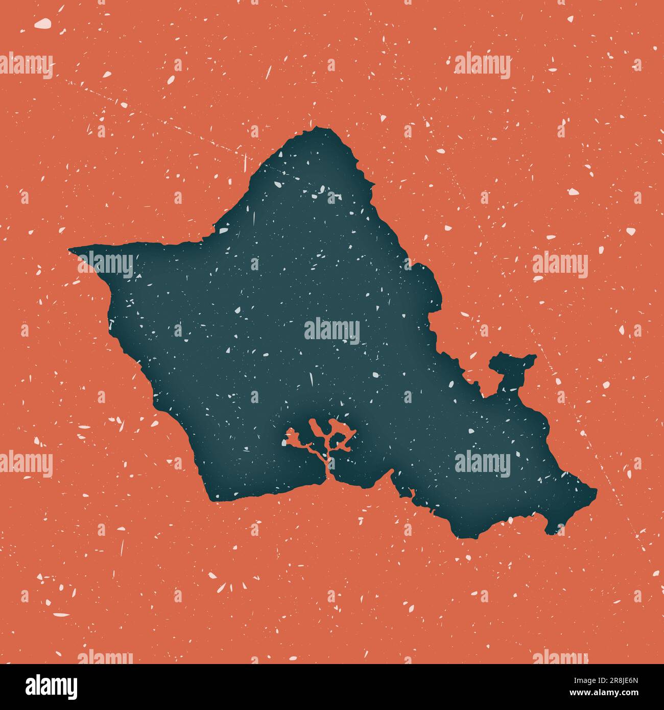 Oahu vintage map. Grunge map of the island with distressed texture ...