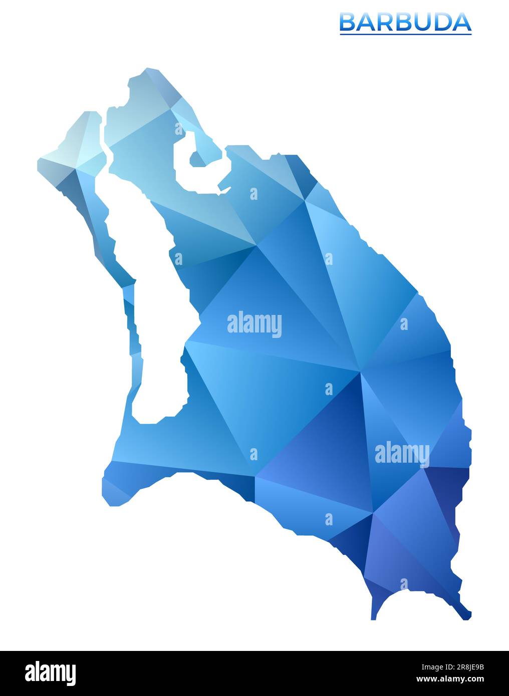 Vector polygonal Barbuda map. Vibrant geometric island in low poly ...