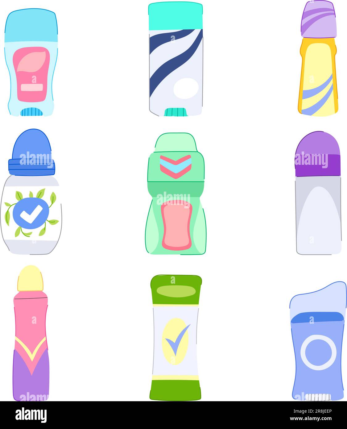 deodorant women set cartoon vector illustration Stock Vector Image ...