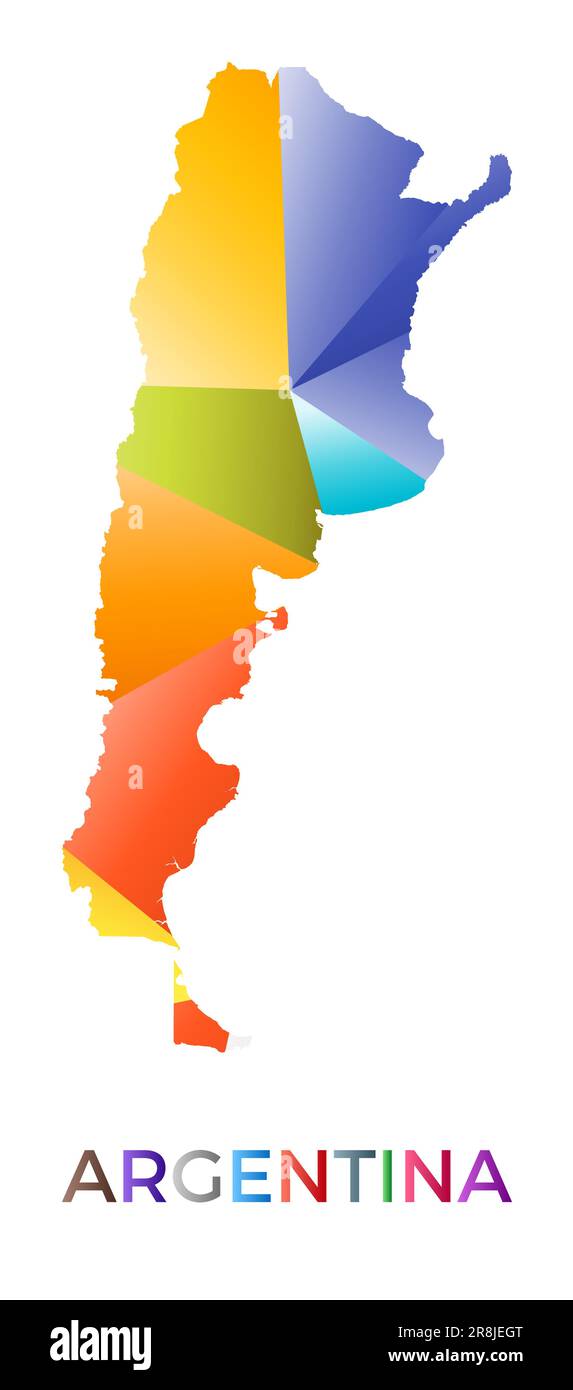 Bright colored Argentina shape. Multicolor geometric style country logo ...