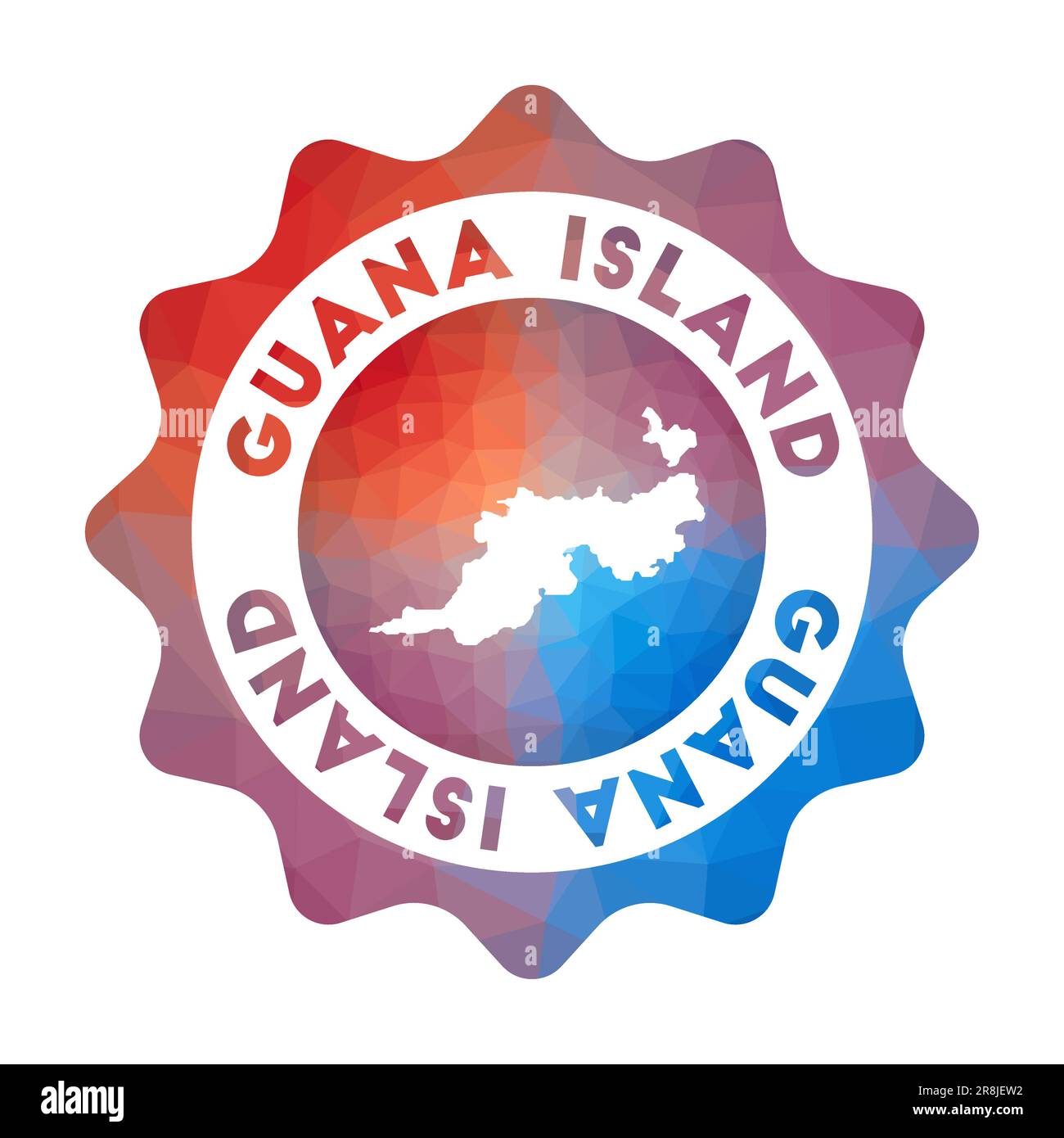 Guana Island low poly logo. Colorful gradient travel logo in geometric ...