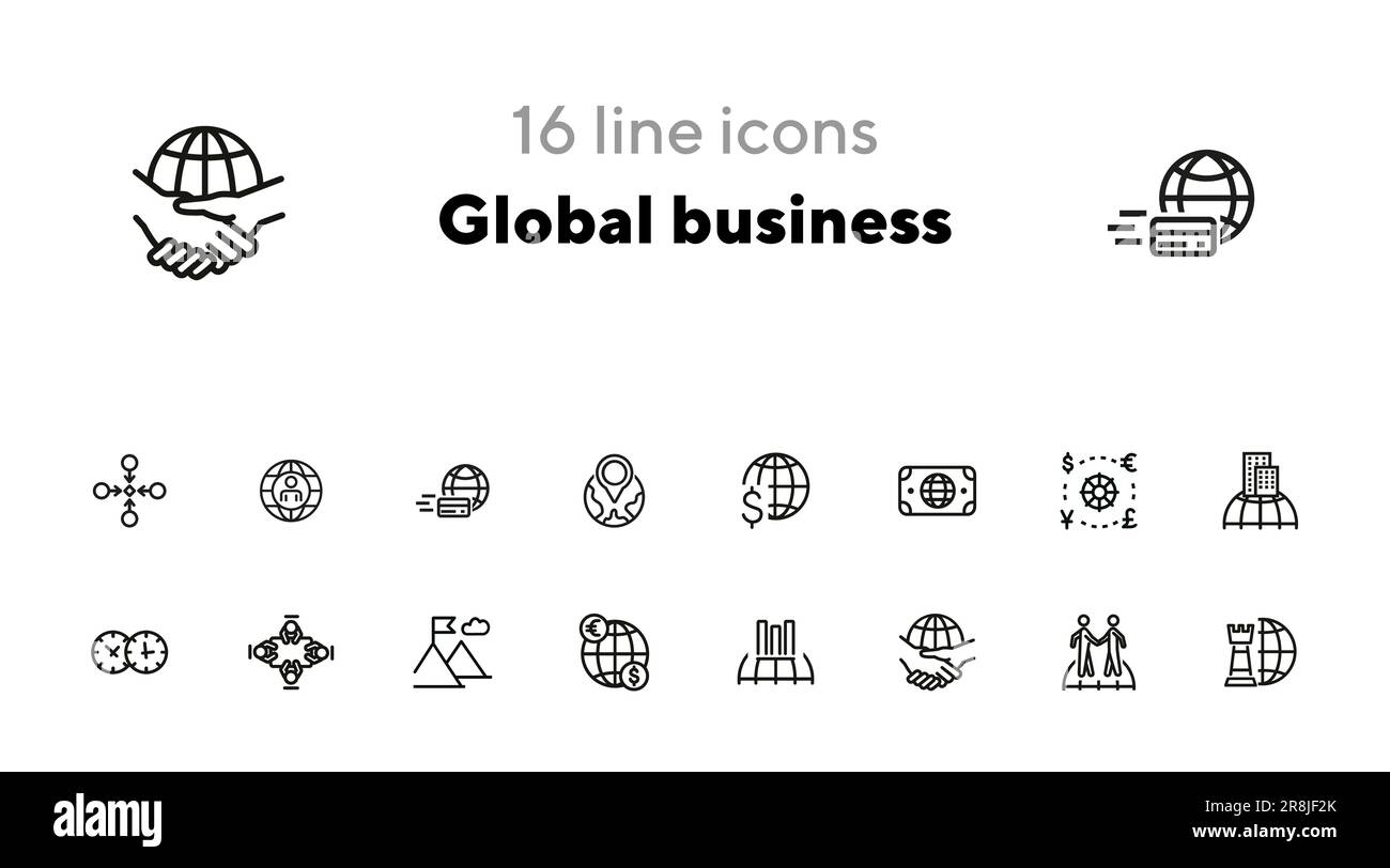 Global business icon set Stock Vector Image & Art - Alamy