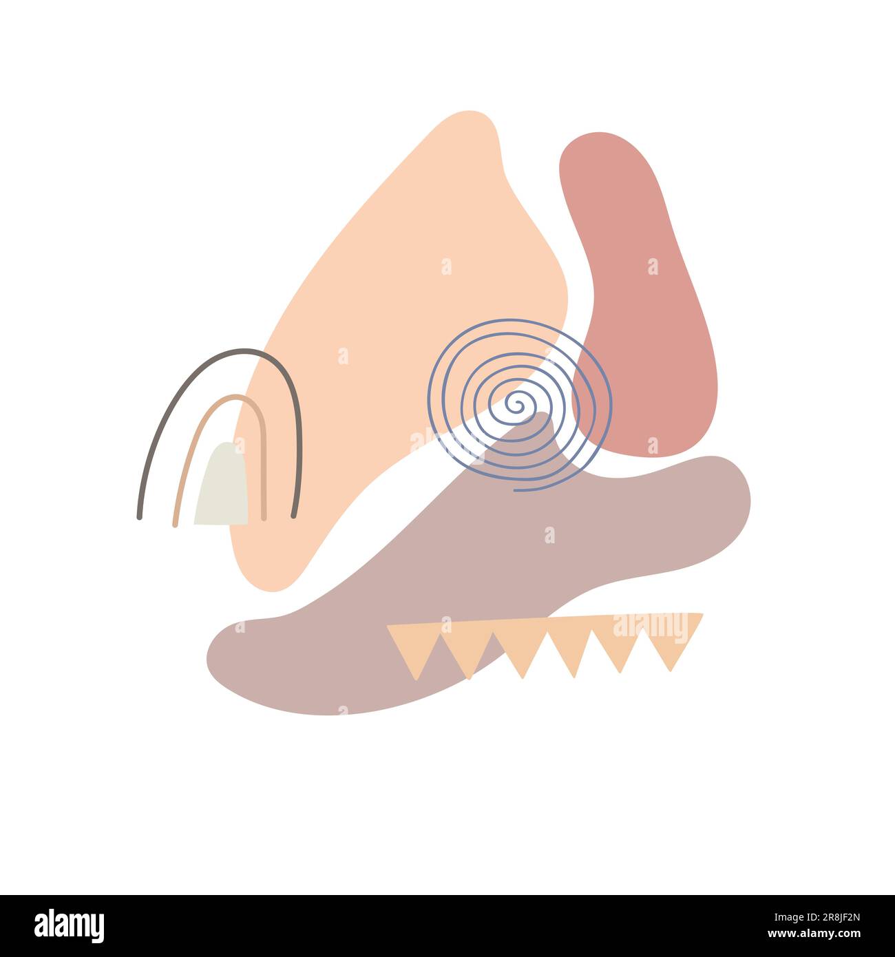 Boho style abstract shapes, simple hand drawn art objects vector ...