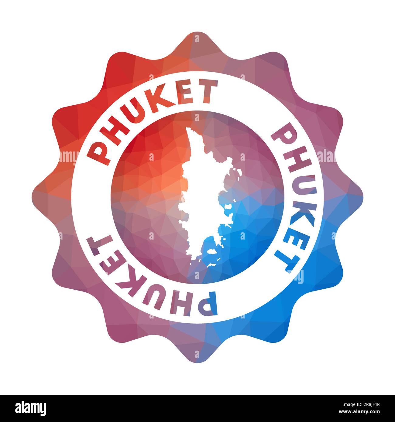 Phuket low poly logo. Colorful gradient travel logo of the island in ...