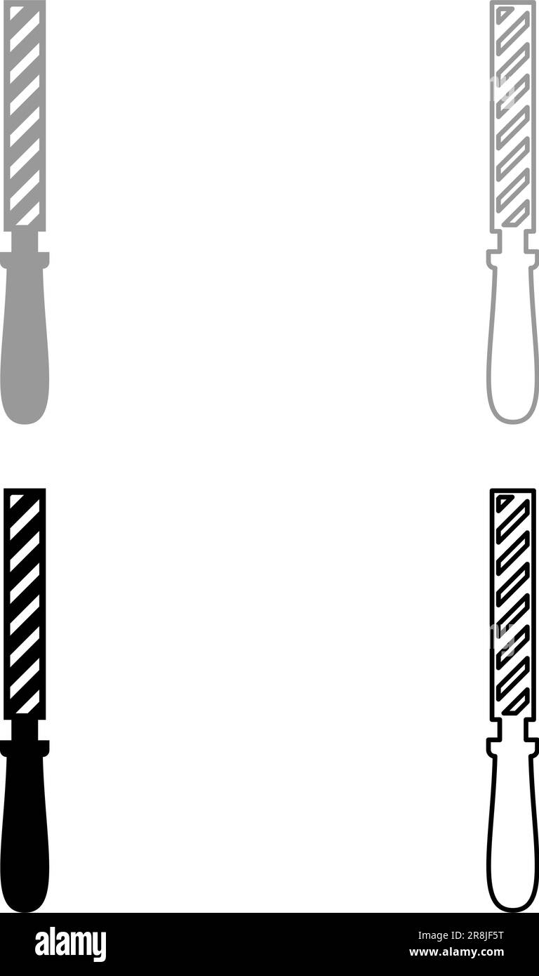 Hand file tool rasp instrument set icon grey black color vector ... Hand file tool rasp instrument set icon grey black color vector ...