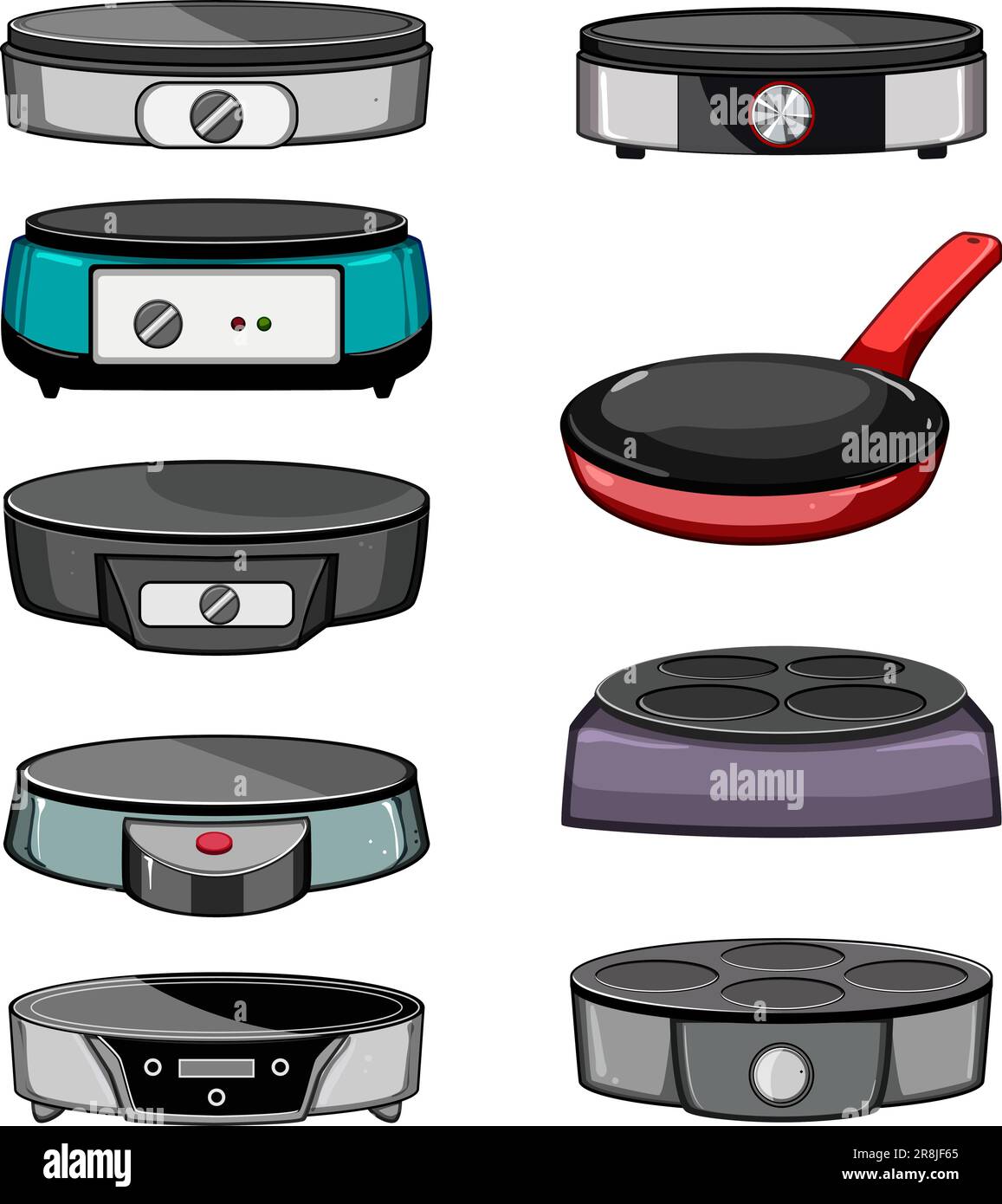 crepe maker set cartoon vector illustration Stock Vector Image & Art ...