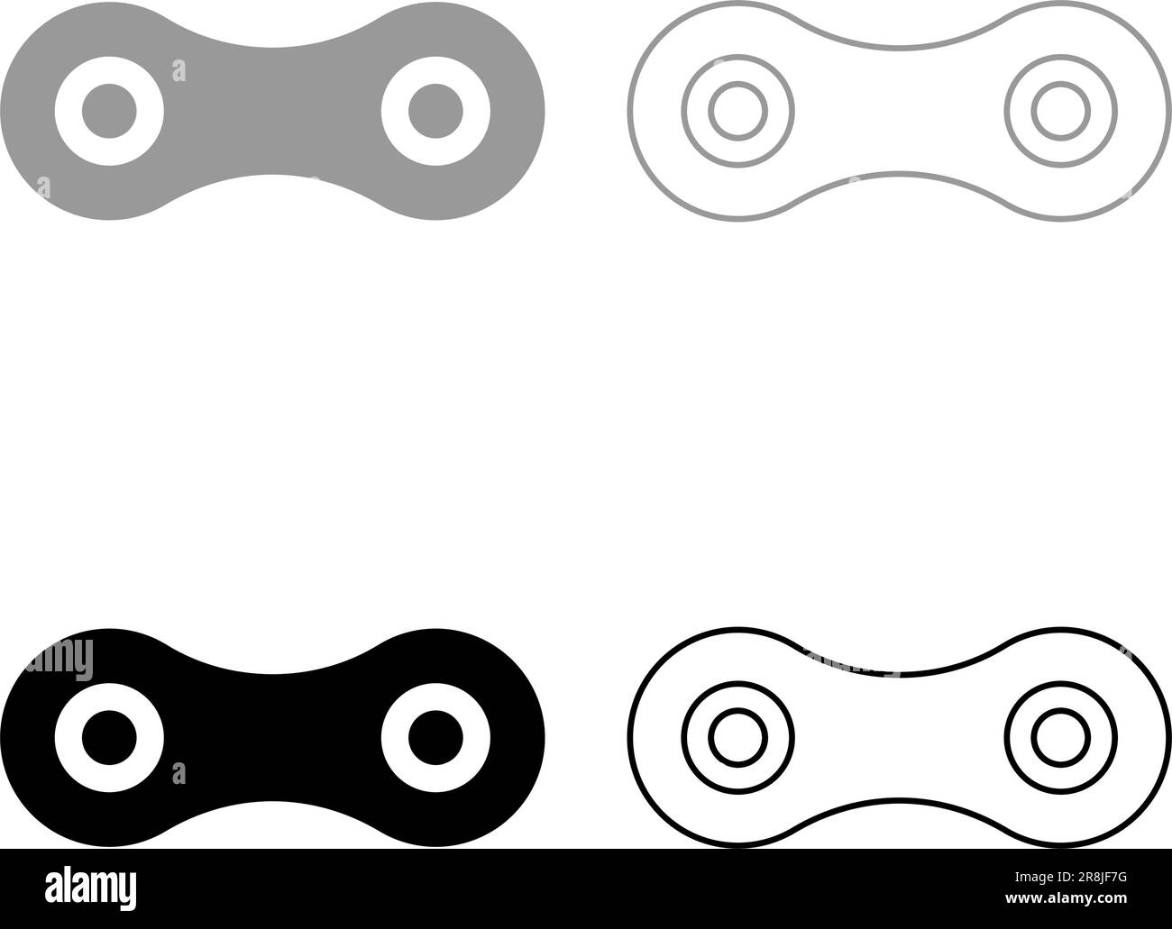 Bike chain link roller bicycle repair spare part motorcycle set icon ...