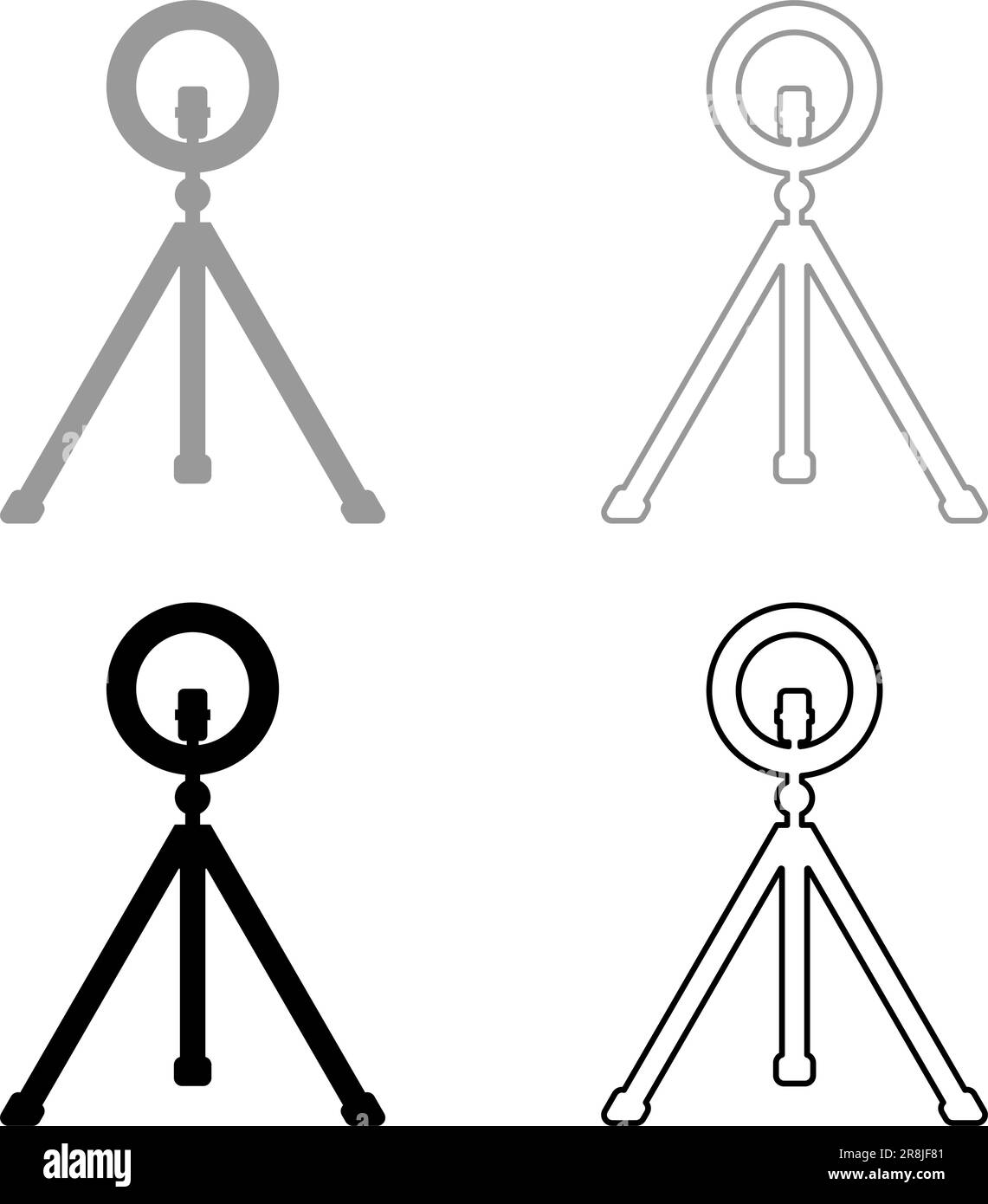 Led ring lamp on tripod with smartphone for phone studio photo light ...