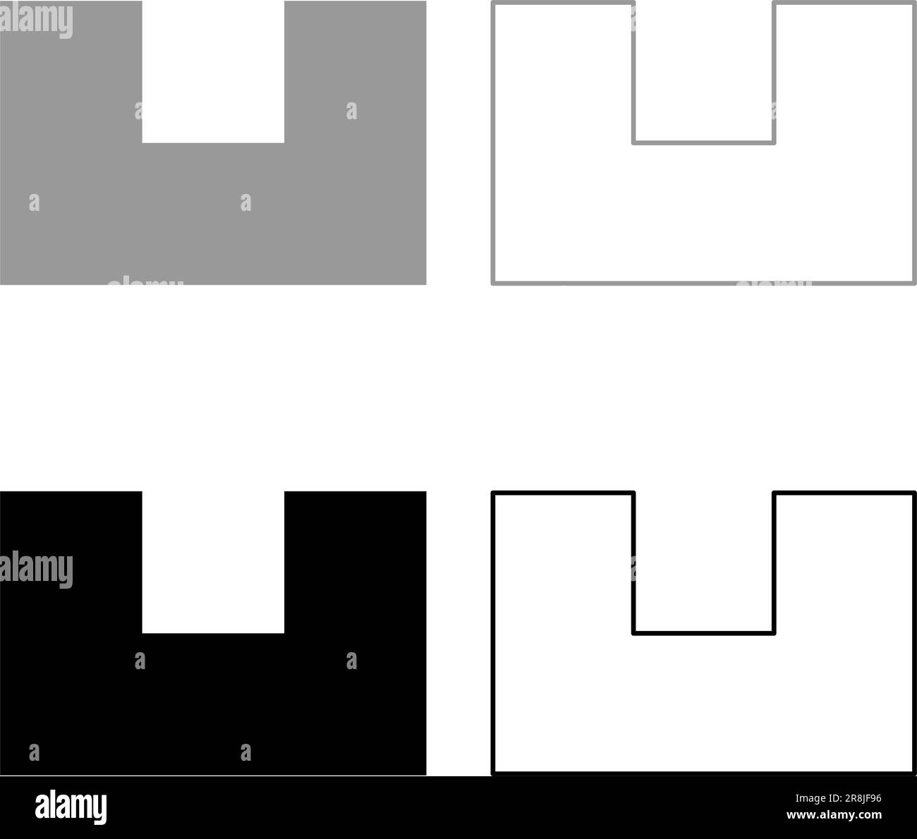 Pit with square hole ground dimple set icon grey black color vector ...