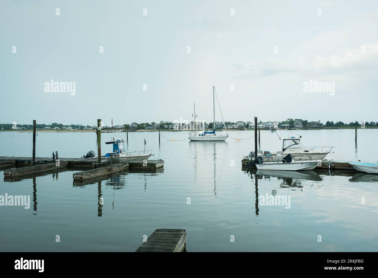 Boats in the harbor of Clinton, Connecticut Stock Photo - Alamy