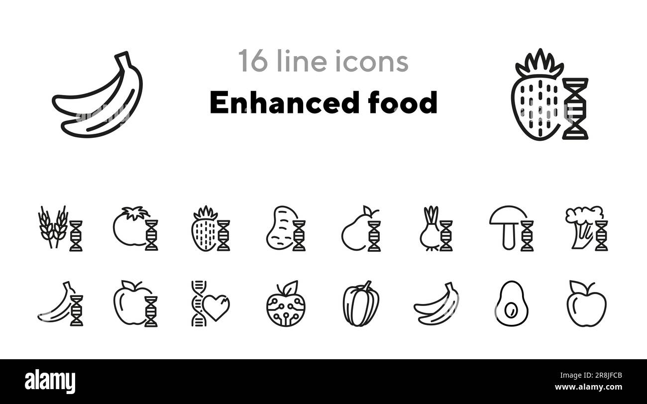 Enhanced food line icon set Stock Vector Image & Art - Alamy