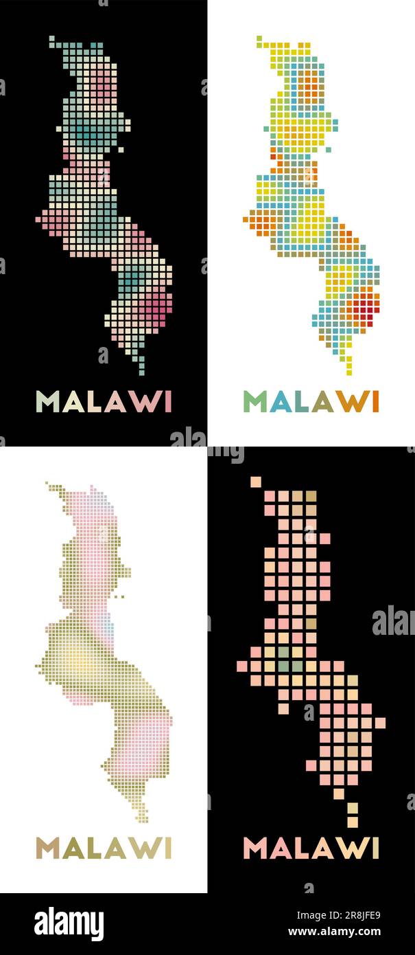 Malawi map. Collection of maps of Malawi in dotted style. Borders of ...