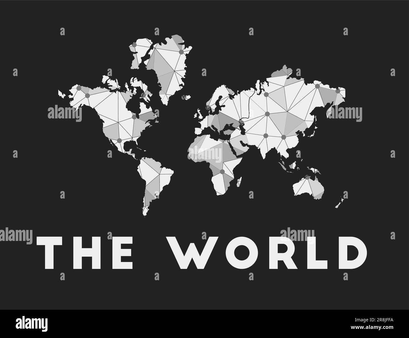 The World - communication network map. The World trendy geometric ...