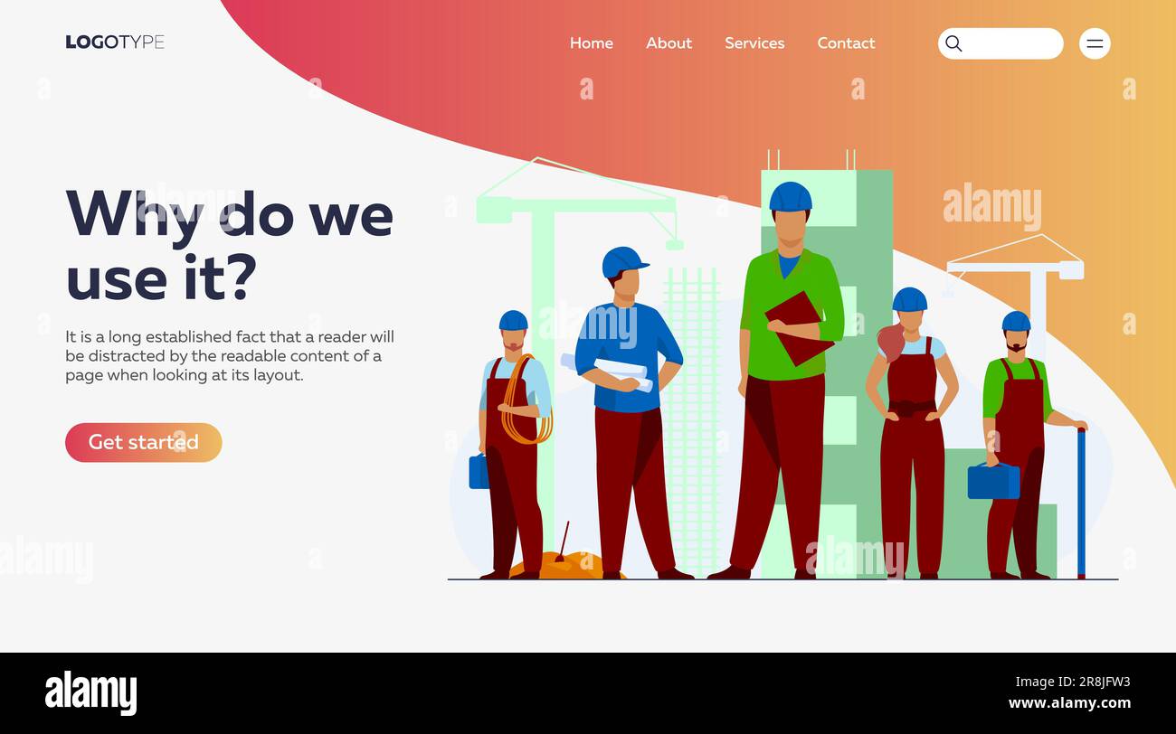 Construction team working on site Stock Vector Image & Art - Alamy