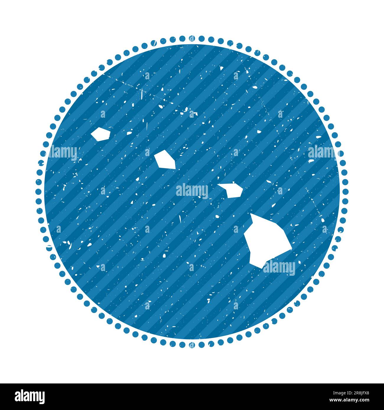 Hawaii striped retro travel sticker. Badge with map of US state, vector ...