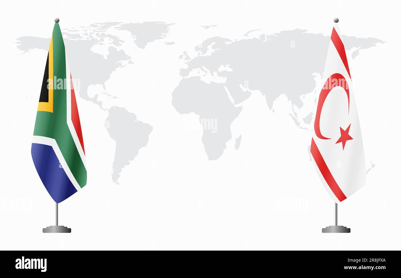 South Africa and Turkish Republic of Northern Cyprus flags for official ...