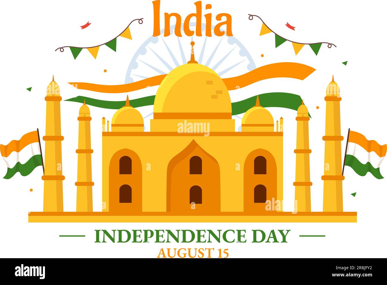 Happy Independence Day India Vector Illustration on 15 August with ...