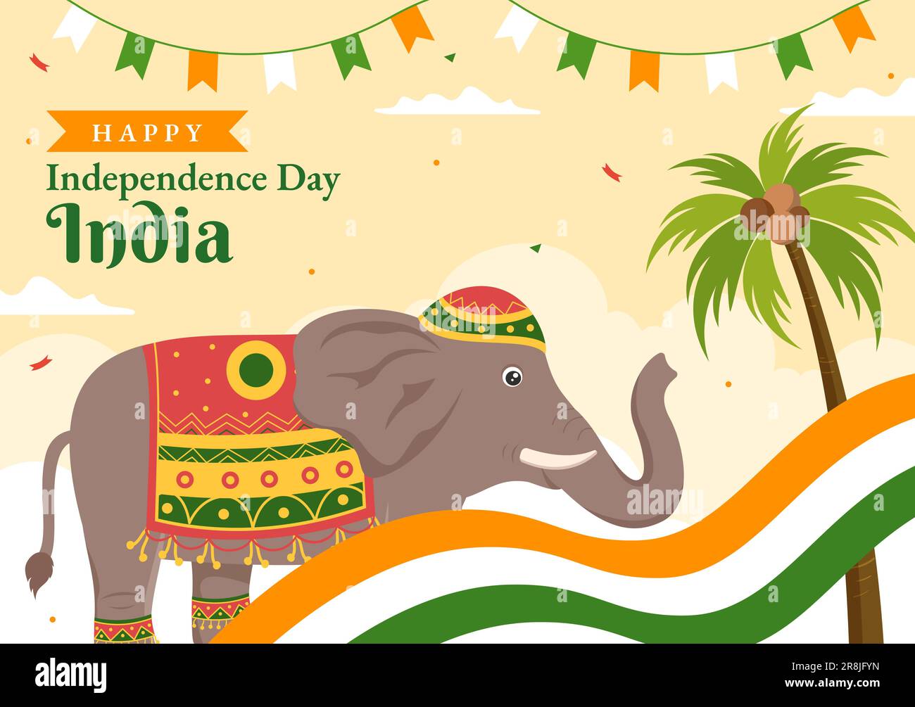 Happy Independence Day India Vector Illustration on 15 August with ...